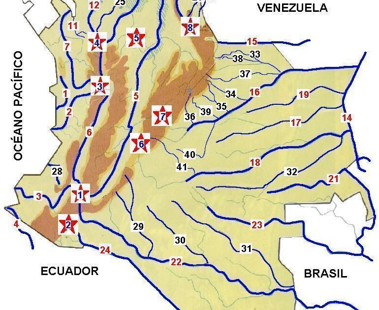 RIOS DE COLOMBIA: Rios de Colombia (mapa)